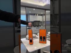 Boîte d'emballage de vin pliable écologique imprimée sur mesure avec une seule bouteille double Boîtes vides