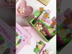 Spring Themed Sweet Moment Dessert Box Hand Drawn Animal Pull Out Drawer Packaging