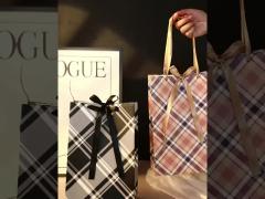Premium Plaid Gift Bags Set Christmas Valentines Luxury Packaging Custom Logo Printing