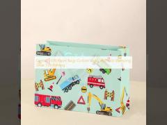 Cartoon Gift Paper Bags Custom Logo With Hot Stamping Silver Foil Printing