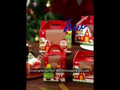 christmas gift box with clear lid portable treat box for apples cookies candies festive party favor