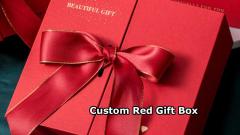 Red Wedding Favor Box Custom Message Large Bow