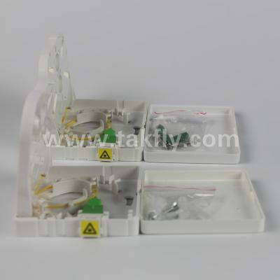 China Customized 2 port fiber terminal box fttx ftth box with Sc adapter pre-installed for sale