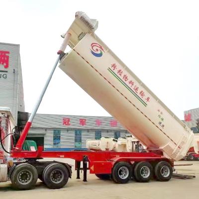 China U-shaped Rear Tipping Semi Trailers for Powder Sludge Tank Rear Tipping Trailers for sale