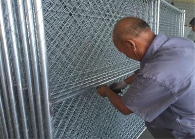 China HDG Easy chain link fence panels 8ft x 12ft spacing 2inch x 2inch x 12ga wire tubing 1.5 inch with 16 ga thickness for sale
