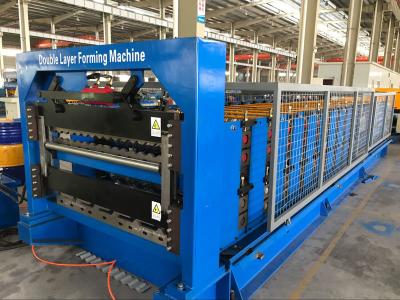 China rollo de la capa doble de 0.7m m que forma la máquina, rollo del panel de pared del tejado de la capa doble que forma la máquina en venta