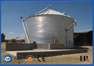 China 500T 1000T 10000T Vertical Grain Storage Silo , Hot Dip Galvanized Flat Bottom Grain Bins for sale
