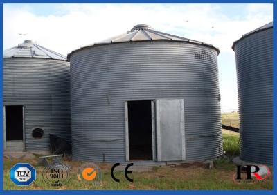 China 500T 1000T 10000T Vertical Grain Storage Silo , Hot Dip Galvanized Flat Bottom Grain Bins for sale