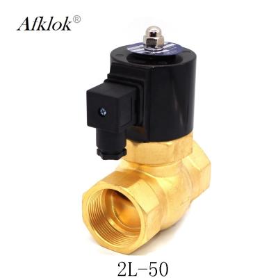 China Brass Steam Solenoid Valve Low Pressure DC 2 Inch 24 Volt B Class Insulation Grade for sale