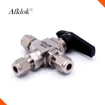 China High Pressure Stainless Steel Ball Valve High Temp Resistant 3000PSI 3 Way 1/2
