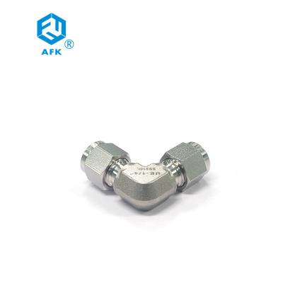 China 3000psig Ss316 1/4'' Ferrule OD Equal Elbow Gas Tube Fitting for sale