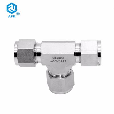 China GB SS316 Forged Equal Tee Fitting Ferrule OD Thread Gas Pipe Fittings for sale