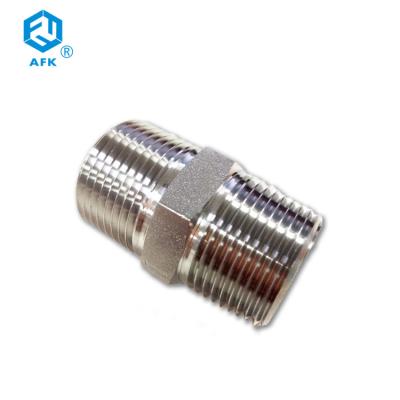 China Forged Hexagon SS316 Threaded Joint Gas Pipe Fittings Double Thread NPT for sale