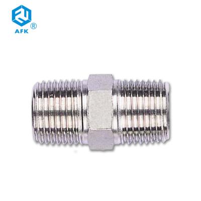 China Forged Hexagon SS316 Threaded Joint Gas Pipe Fittings Double Thread NPT for sale