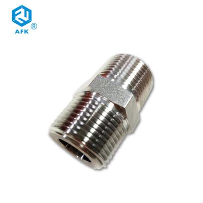 China Forged Hexagon SS316 Threaded Joint Gas Pipe Fittings Double Thread NPT for sale