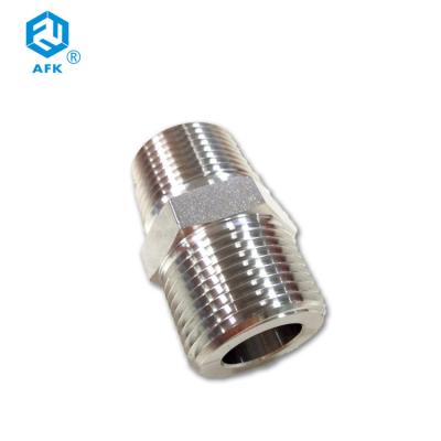 China Forged Hexagon SS316 Threaded Joint Gas Pipe Fittings Double Thread NPT for sale