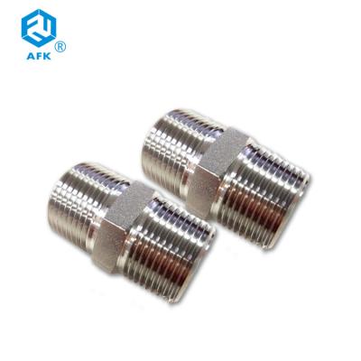 China Forged Hexagon SS316 Threaded Joint Gas Pipe Fittings Double Thread NPT for sale