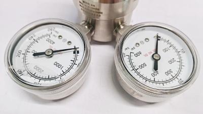 China 6mm OD R11 Double Gauge Pressure Regulator N2 He 4000psi SS Pressure Regulator for sale