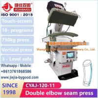 China 750w Cloth Press Machine Automatic Double Sleeve Elbow Press Touch Screen Plc for sale