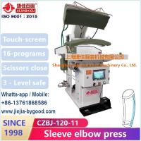 China 750w Cloth Press Machine Automatic Double Sleeve Elbow Press Touch Screen Plc for sale