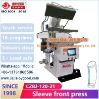 China 750w Cloth Press Machine Automatic Double Sleeve Elbow Press Touch Screen Plc for sale