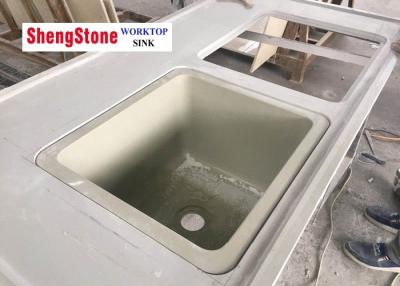 China Grijze Countertop van de Kleuren Mariene Rand Bestand Op hoge temperatuur met Dubbele Gootstenen Te koop