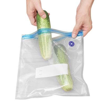 中国 Vacuum Food Storage Bag Plastic Transparent Embossing Vacuum Ziplock Bag 販売のため