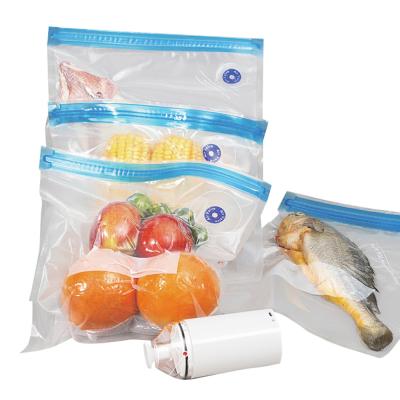 China Food Vacuum Zipper Bags Transparent Reuseable For Rice And Bean Storage for sale