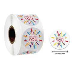 Quality Custom Cute Flower White Thankyou Sticker Label Adhesive Floral Thank You for sale
