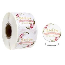 Quality Custom Cute Flower White Thankyou Sticker Label Adhesive Floral Thank You for sale