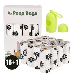 Cina Printed White Biodegradable Dog Poop Bags Extra Thick And Strong in vendita