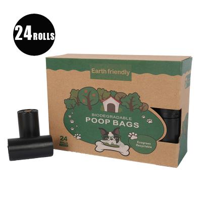 Cina Black Biodegradable Plastic Bag Cornstarch Based Scented For Pet Waste Dog Poop With Dispenser in vendita