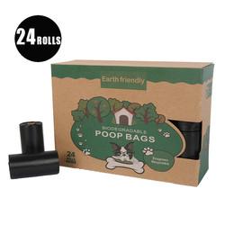 Cina Black Biodegradable Plastic Bag Cornstarch Based Scented For Pet Waste Dog Poop With Dispenser in vendita