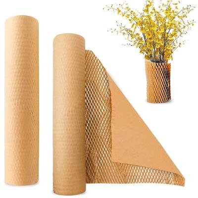 中国 Eco Friendly Recyclable Honeycomb Paper Roll Paper Kraft Cushioning Wrapping Paper 販売のため