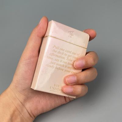 Cina Pink Luxury Personalized Playing Cards Both Side Printing Full Color Kids Education Flash Plastic Playing Card in vendita