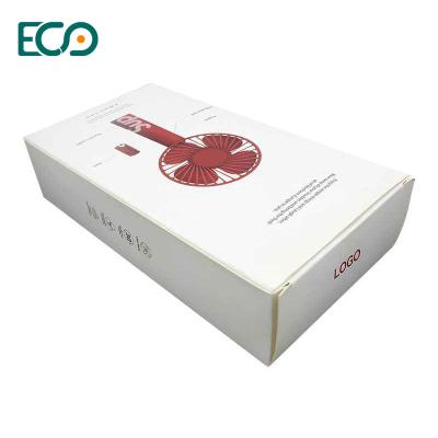 China Decorative Cardboard Packaging Paper Box White Cardboard Boxes for Hand Held Electric Fan Packaging Te koop