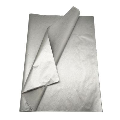 Cina Glitter Lamination Grey Metallic Tissue Paper Wrapping in vendita