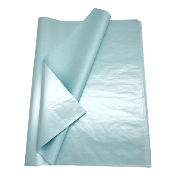 Quality Christmas Large Bulk Light Lake Blue Metallic Shiny Sparkle Wrapping Tissue for sale