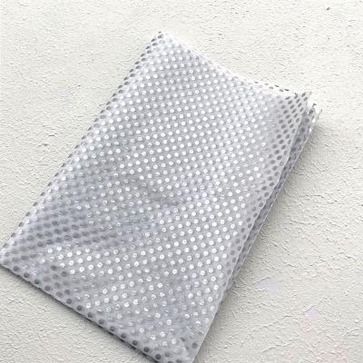 China Customized Thin White Tissue Paper With Glossy Glitter Silver Logo Printing for sale