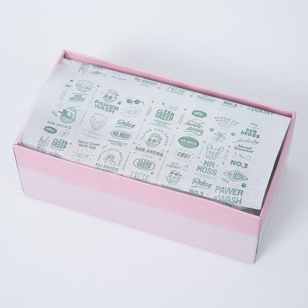 Quality Custom Printed 18g White Thin Tissue Paper With Green Logo For Gifts for sale