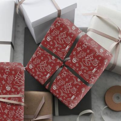 Cina Black Navy Blue Wrapping Tissue Paper Birthday Christmas Snowflake Printing Gift Wrapping Paper Packaging in vendita