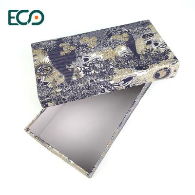 China Eco Friendly Top And Bottom Rigid Box Vintage Custom Pattern Fashion Shoe Box With Gas Vent for sale