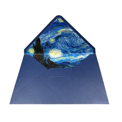 China Custom Logo Printing Protective Cardboard Envelopes Business Blue Color Gold Stamping for sale