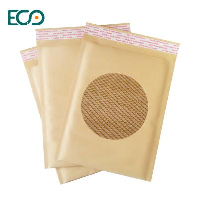China Custom Size Shockproof Biodegradable Compostable Kraft Honeycomb Paper Mailing Bags For Shipping for sale