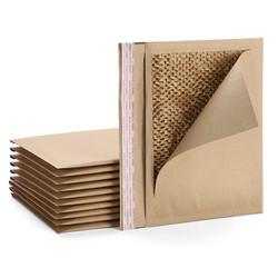 China custom 100% biodegradable Natural Brown Kraft paper Bubble Mailers padded Envelopes with honeycomb paper pad Te koop