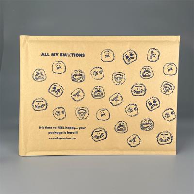 China Custom Brown Kraft Paper Envelope Packaging Paper Bubble Mailers With Logo Printing for sale
