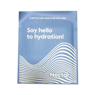 Cina Biodegradable Custom Logo Design Eco Friendly Shipping Bags Blue White Printing Kraft Paper Envelopes Padded Packaging in vendita