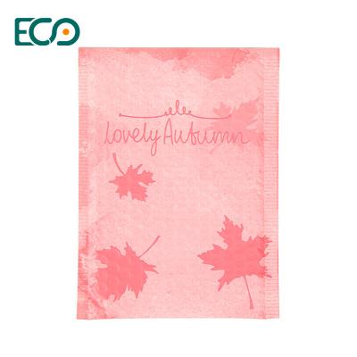 Cina Large Mailing Bags Printed Custom Mailing Envelopes Sakura Cherry Blossom Pink Poly Bubble Mailer with Leaf in vendita