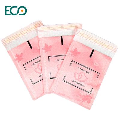 中国 Large Mailing Bags Printed Custom Mailing Envelopes Sakura Cherry Blossom Pink Poly Bubble Mailer with Leaf 販売のため