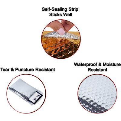 China Low Moq Silver Strong Thick A4 A5 Shockproof Shipping Envelopes Mailing Packaging Padded Express Bubble Mailer for sale